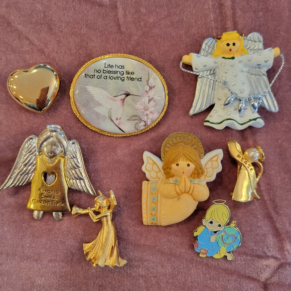 Precious Moments | Jewelry | Bundle Of Angel Pins Precious Moments ...